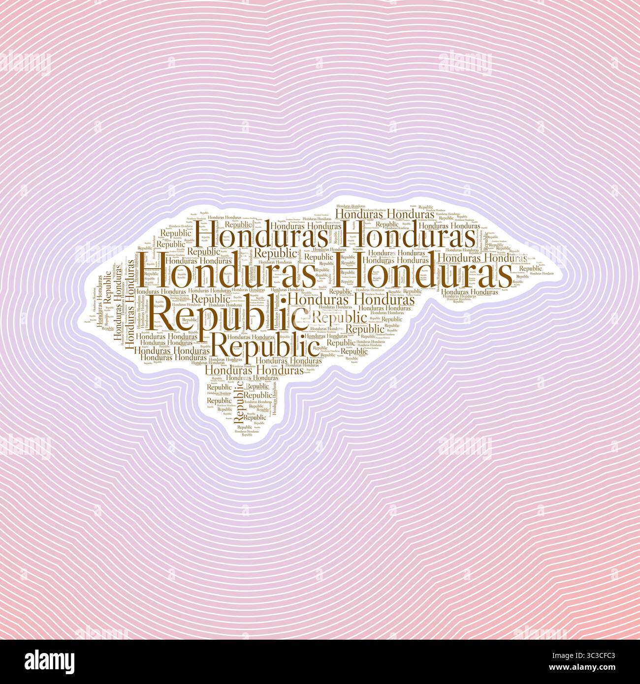 Honduras shape formed by country name in multiple languages. Honduras ...
