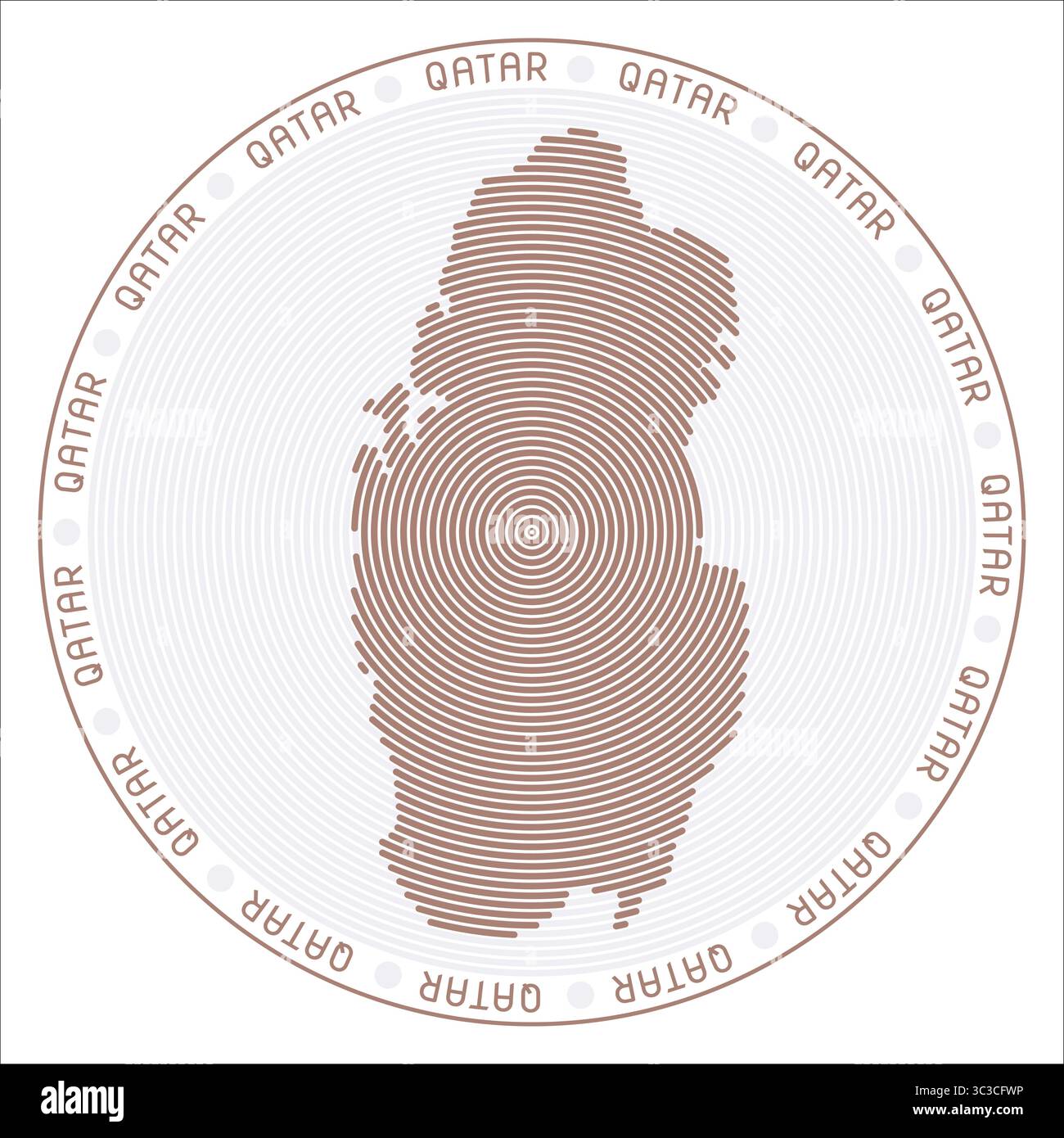 Qatar round logo design. Country shape build of rings. Qatar text ...