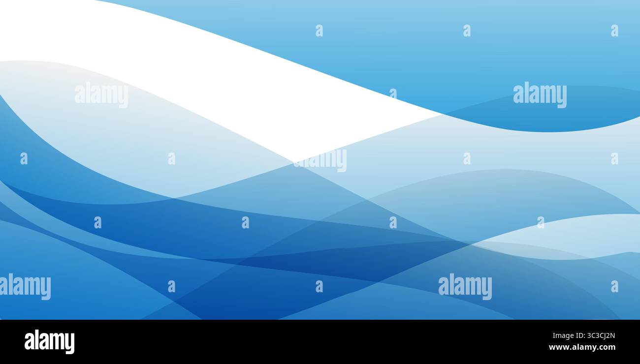 Modern abstract background with translucent blue waves flowing ...