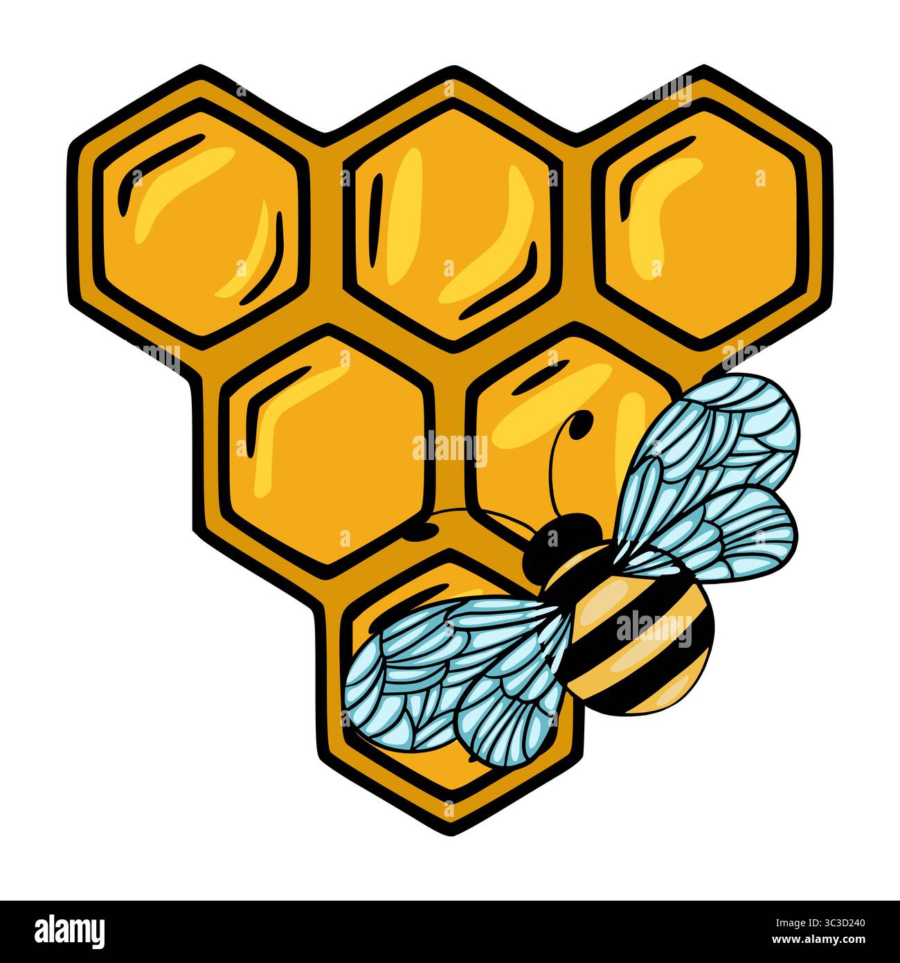 Honeycomb Vector Illustration: A Detailed Depiction of a Honeycomb ...