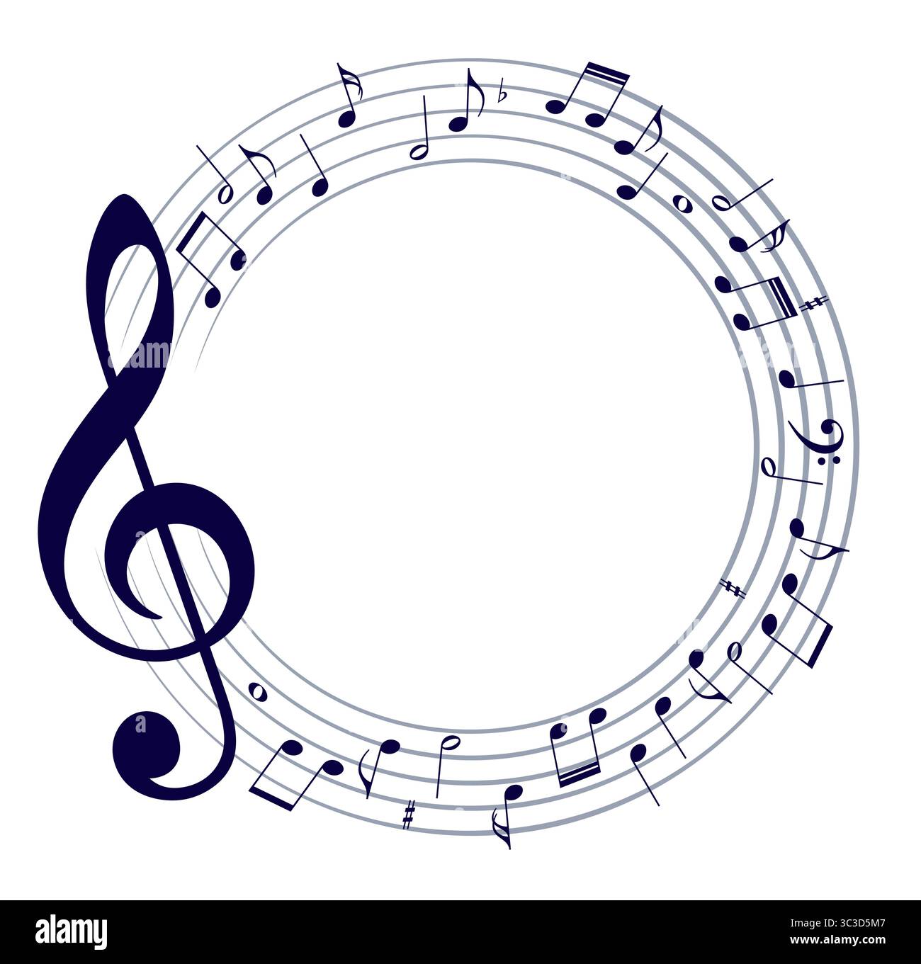 A round frame with music notes Stock Vector Image & Art - Alamy