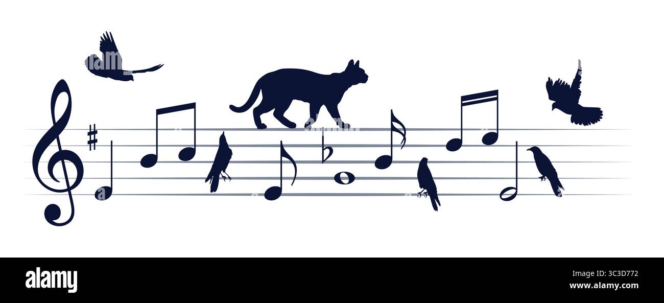 Flying musical notes Stock Vector Images - Alamy