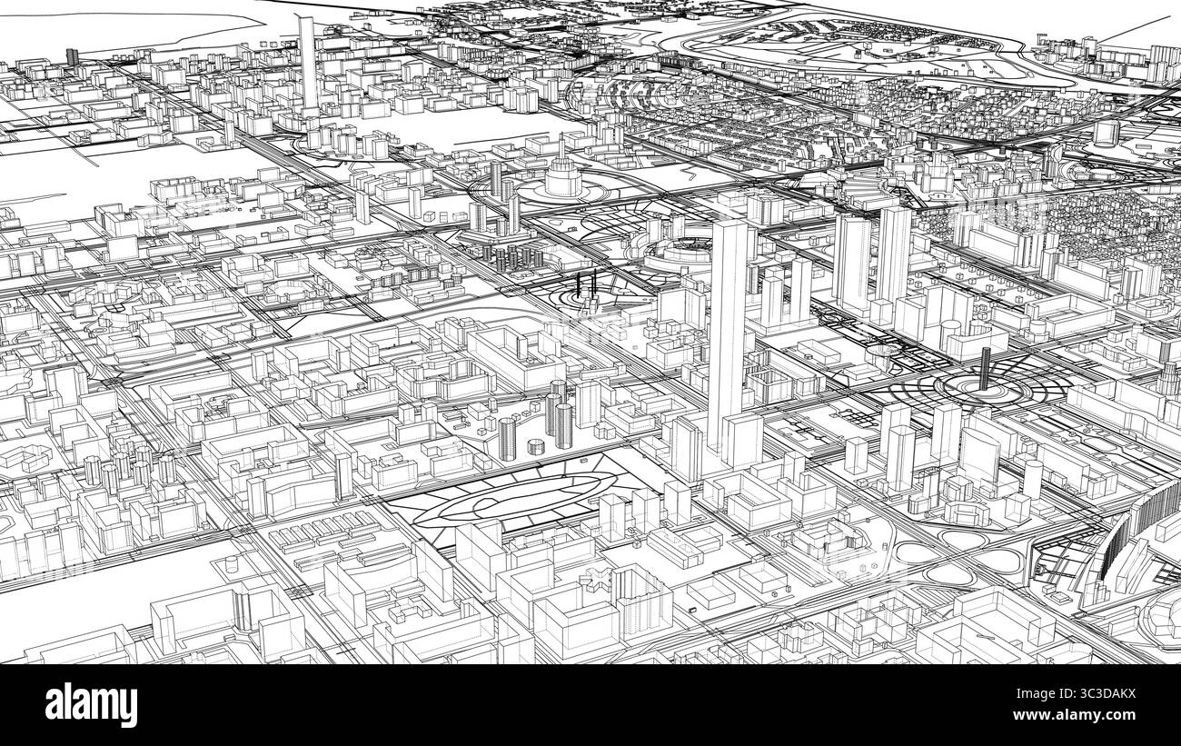 Intricate Cityscape Line Drawing Stock Vector Image & Art - Alamy