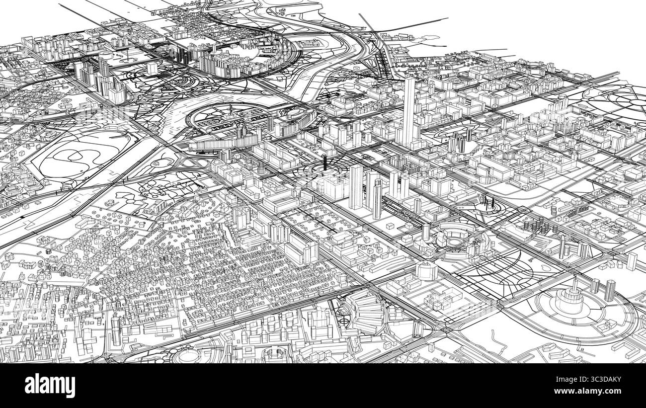 Urban blueprint overview hi-res stock photography and images - Alamy