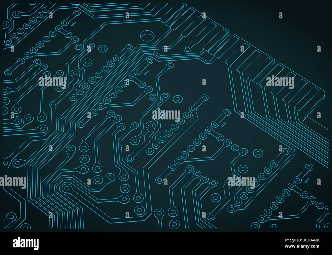 Circuit board drawing close up stylized vector illustration Stock ...