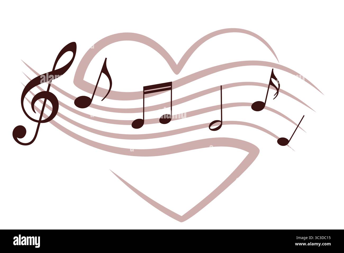 Musical note in heart Stock Vector Images - Alamy