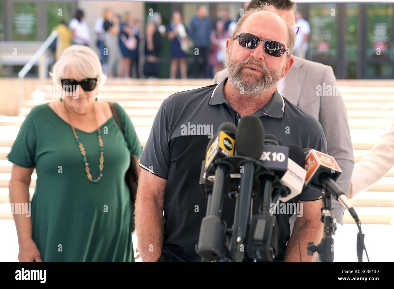 Gerry Vallow speaks to the media after Lori Vallow Daybell was ...