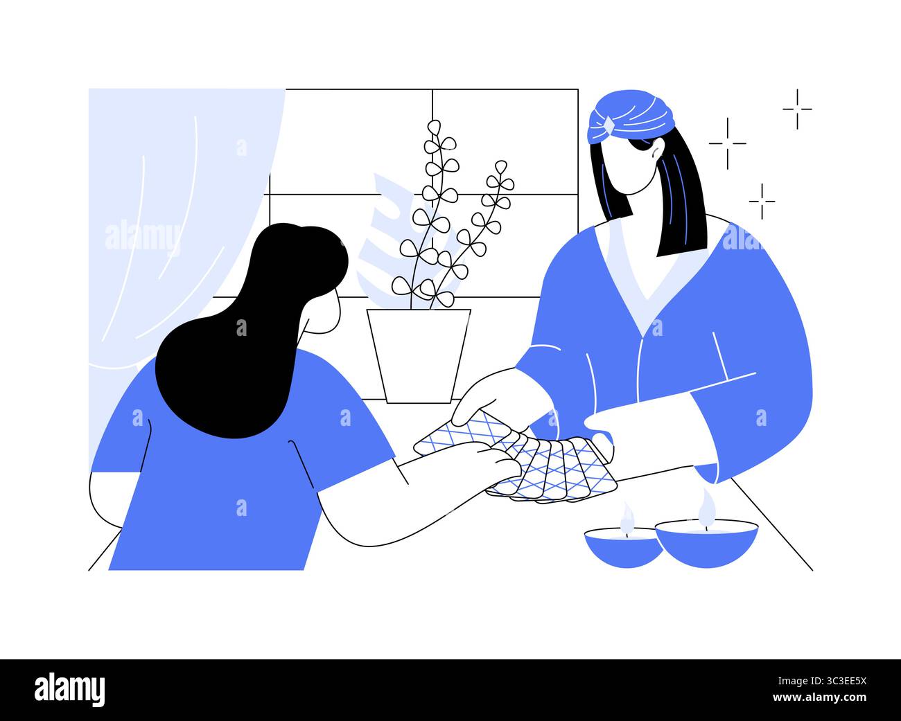 Gypsy woman reading tarot Stock Vector Images - Alamy