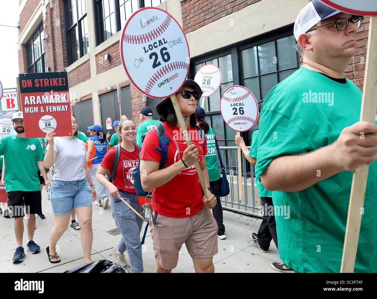 Concession workers from Fenway Park picket outside the ballpark Friday ...