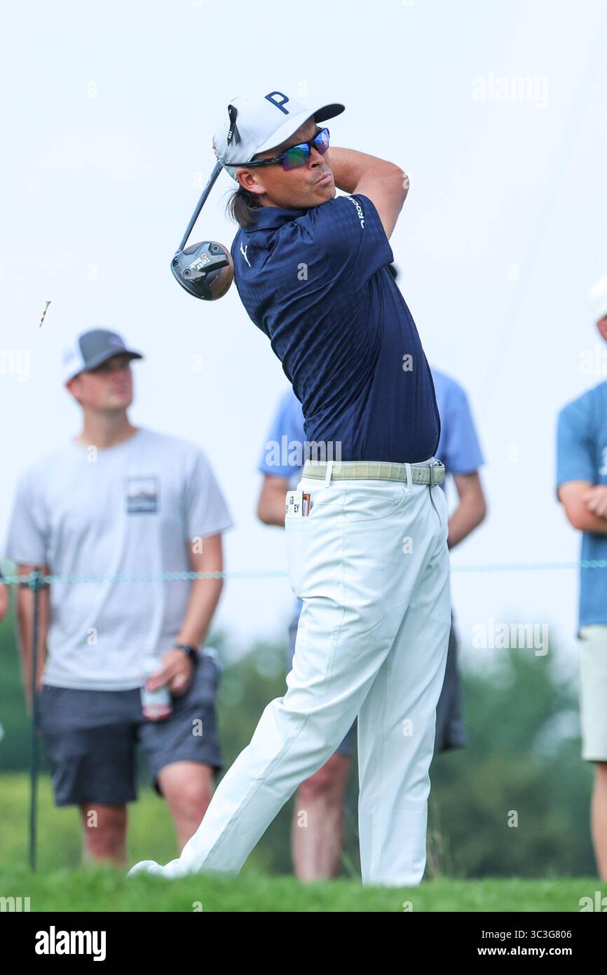 July 25th, 2025: Rickie Fowler of the United States hits his shot on ...