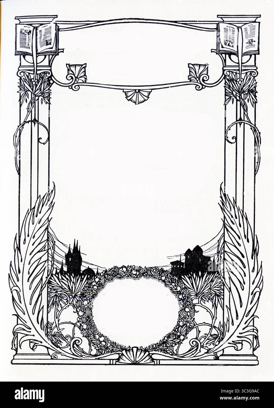 Title page design from a the book published in the early 1900s Stock ...