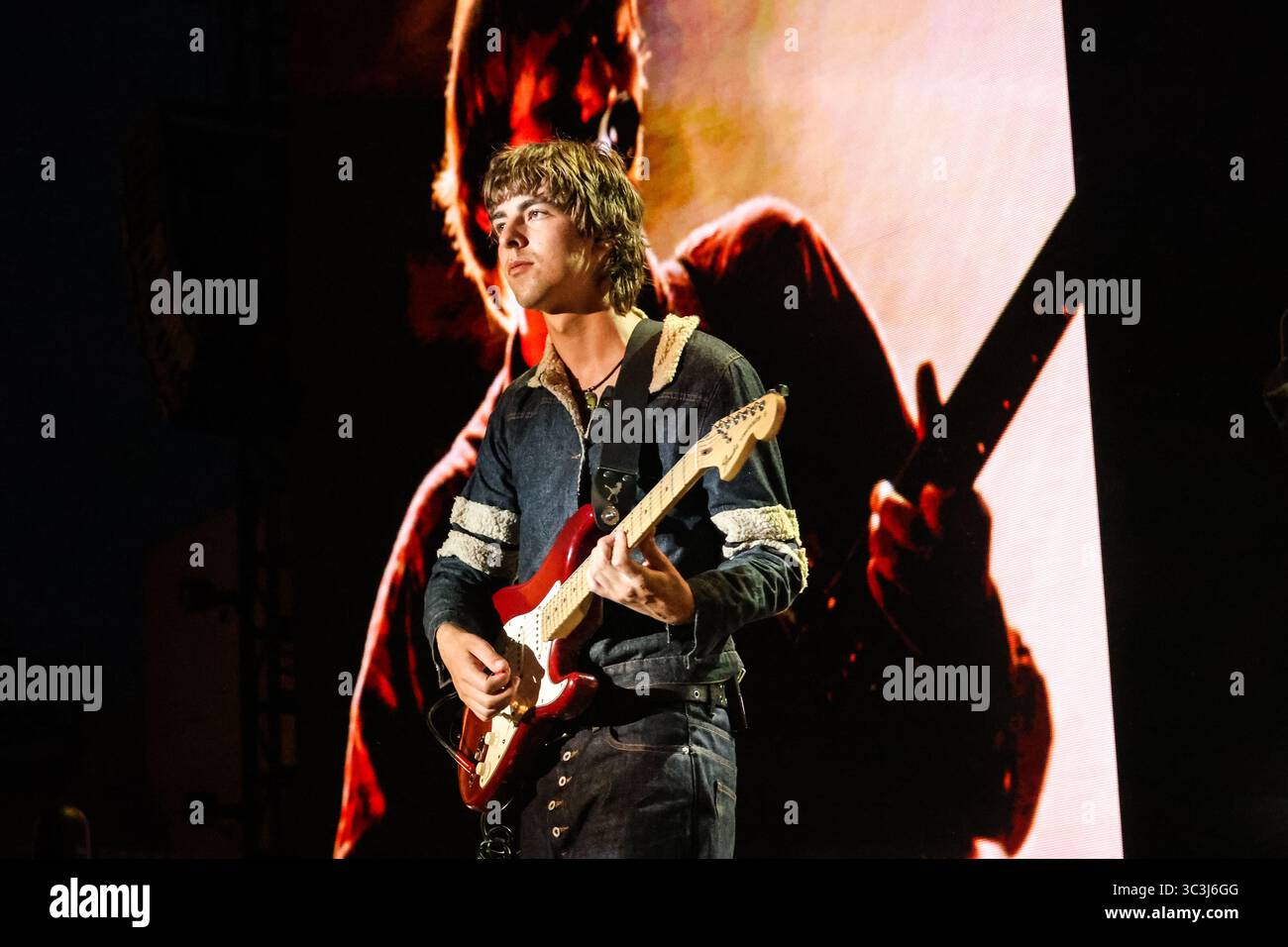 Albert Rung, guitarist of the Danish band quartet APHACA performs at a ...