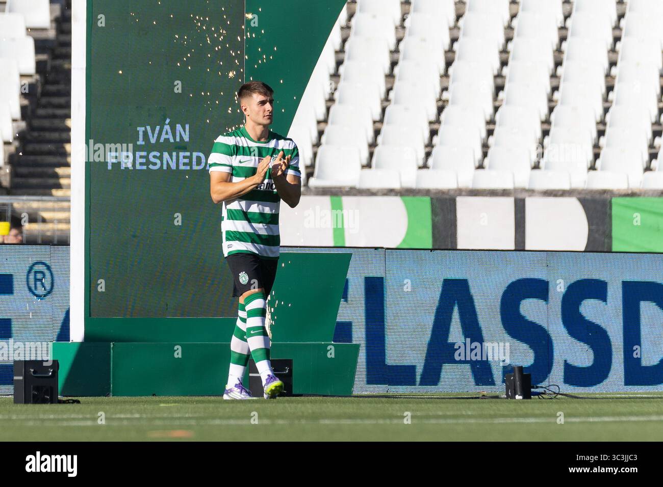 July 25, 2025, Caxias, Lisbon, Portugal: Sporting defender from Spain ...