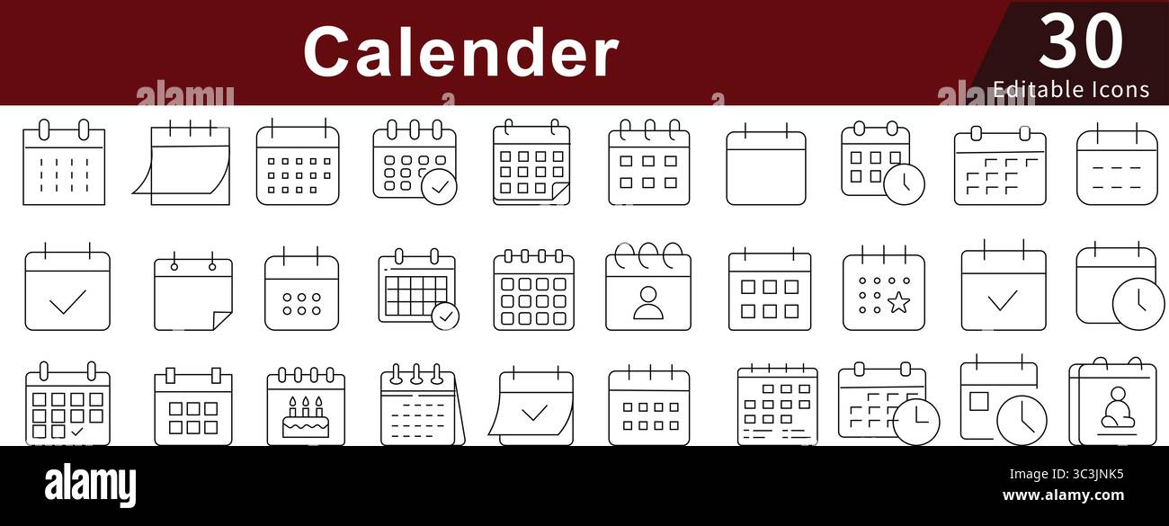 Editable calendar icons hi-res stock photography and images - Alamy