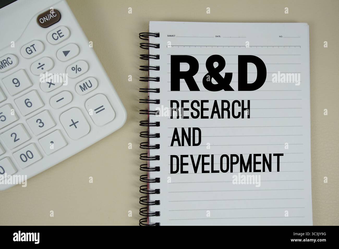 R&D Abbreviations of Research and Development text with calculator ...