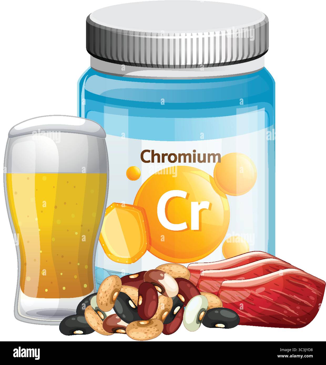 Food sources of chromium Stock Vector Images - Alamy