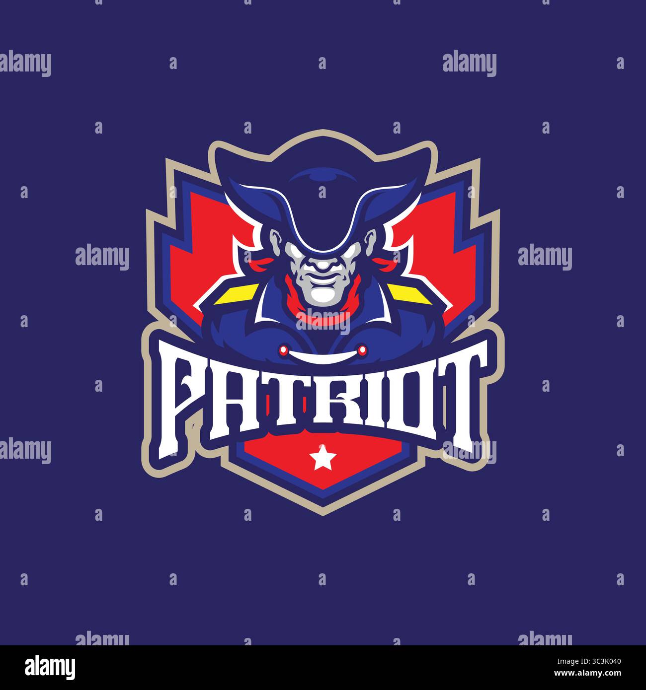 Patriot mascot logo design with modern illustration concept style for ...