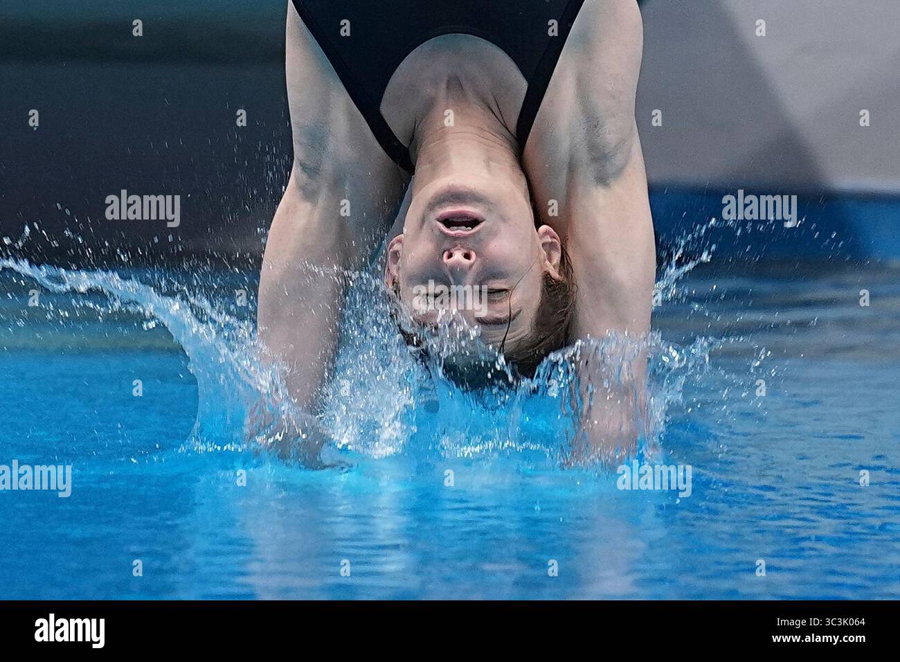 Maddison Keeney of Australia competes in the women's 1m springboard ...