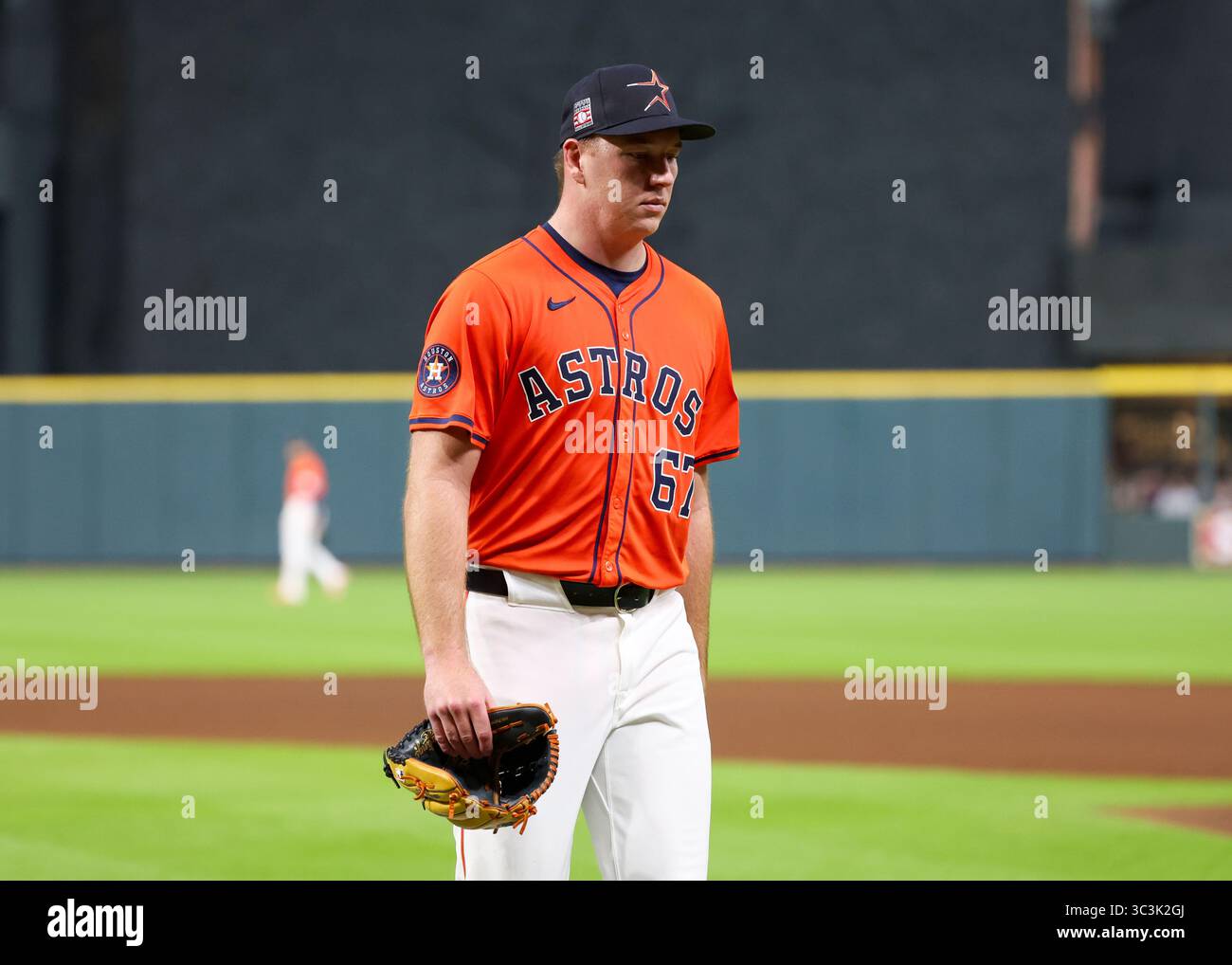 HOUSTON, TX - JULY 25: Houston Astros starting pitcher Ryan Gusto (67 ...