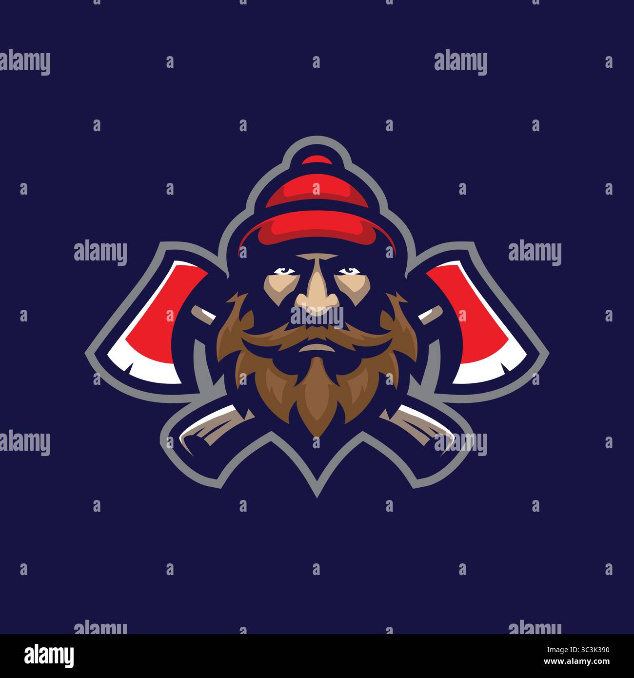 Lumberjack mascot logo design vector with modern illustration concept ...