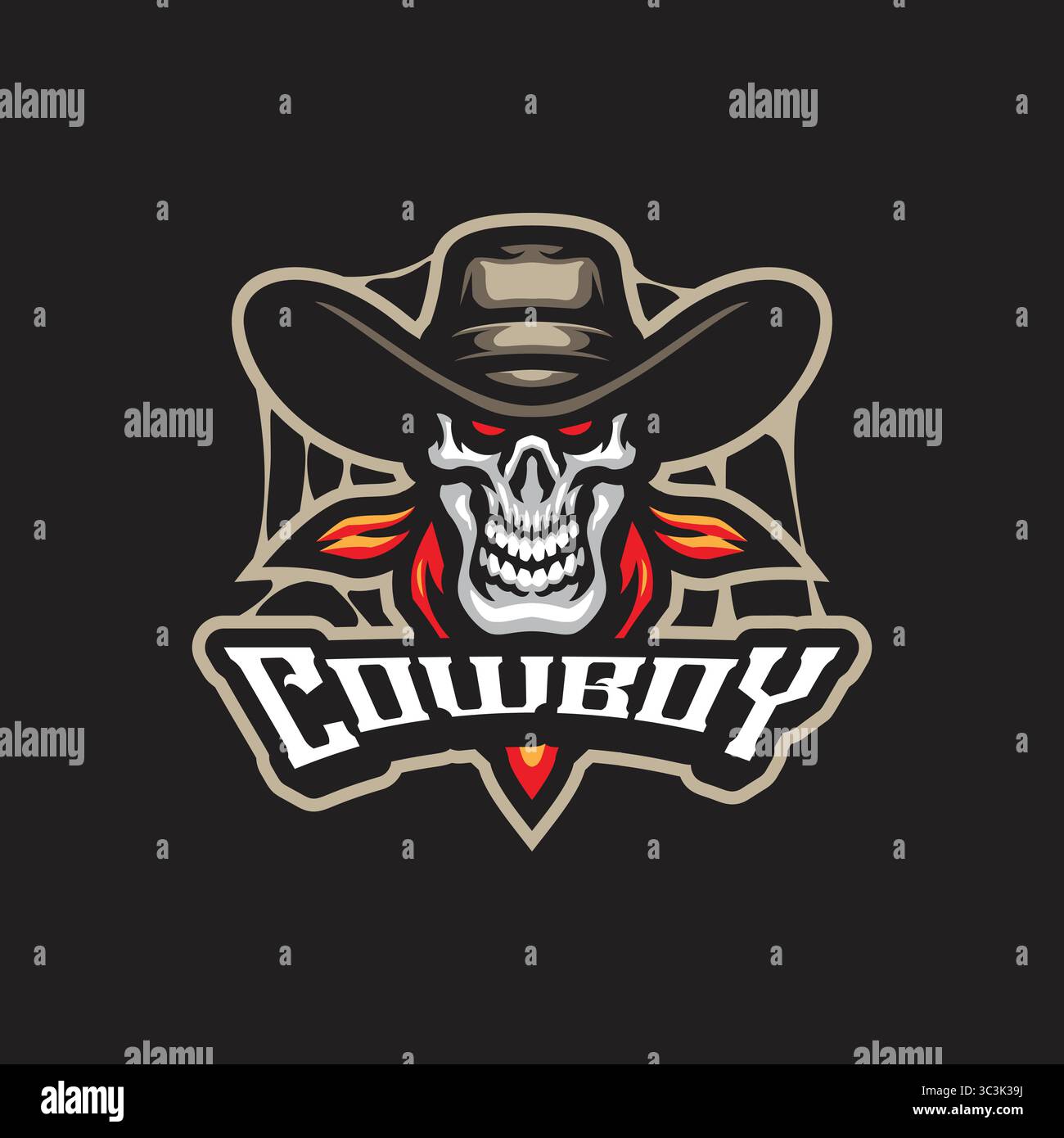 Cowboy mascot logo design vector with modern illustration concept style ...