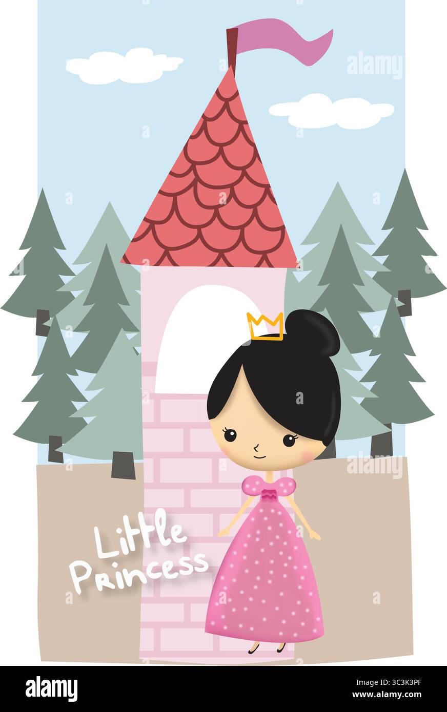 cute adorable princess vector Stock Vector Image & Art - Alamy