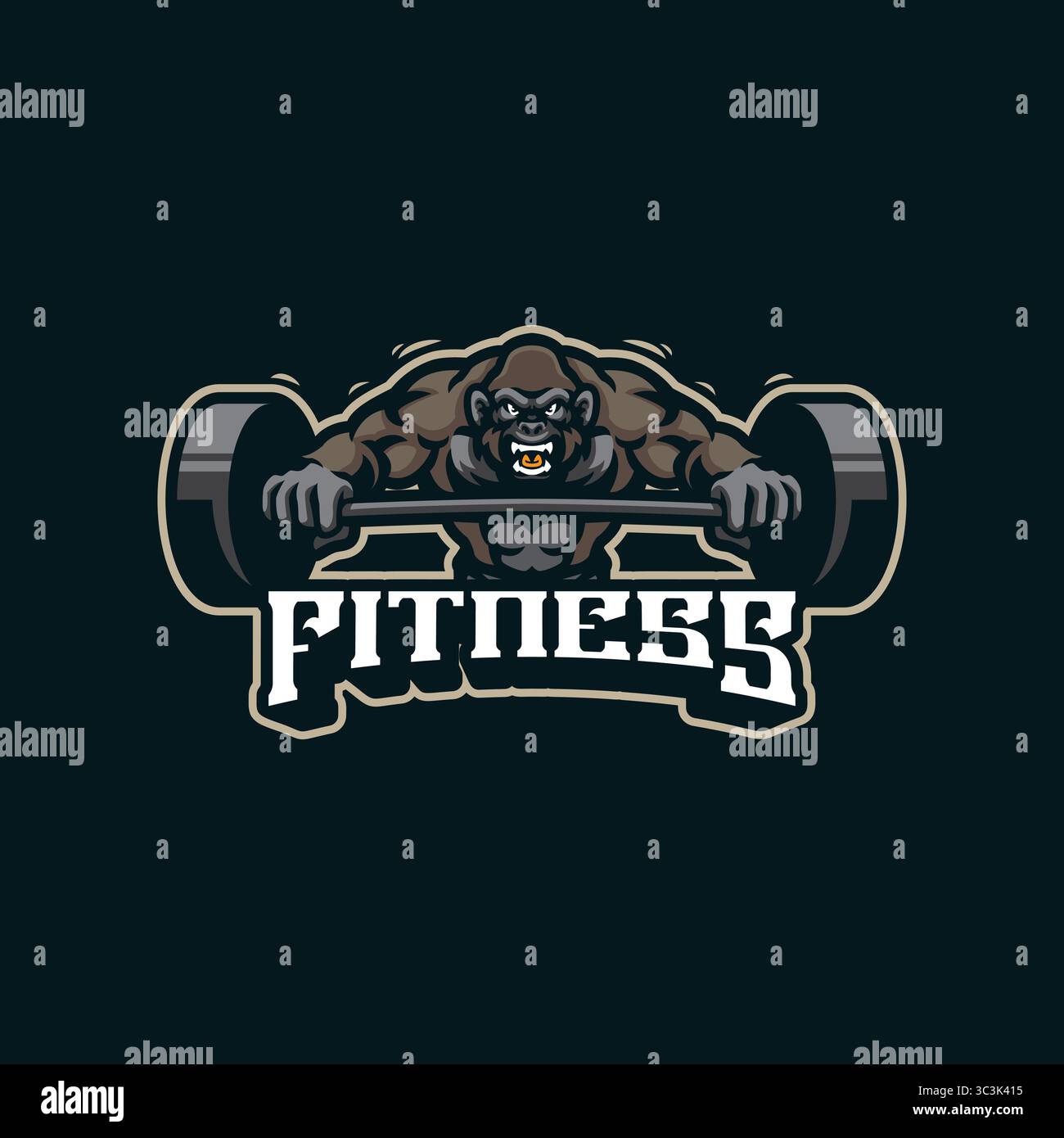 Fitness mascot logo design vector. Gorilla fitness illustration Stock ...
