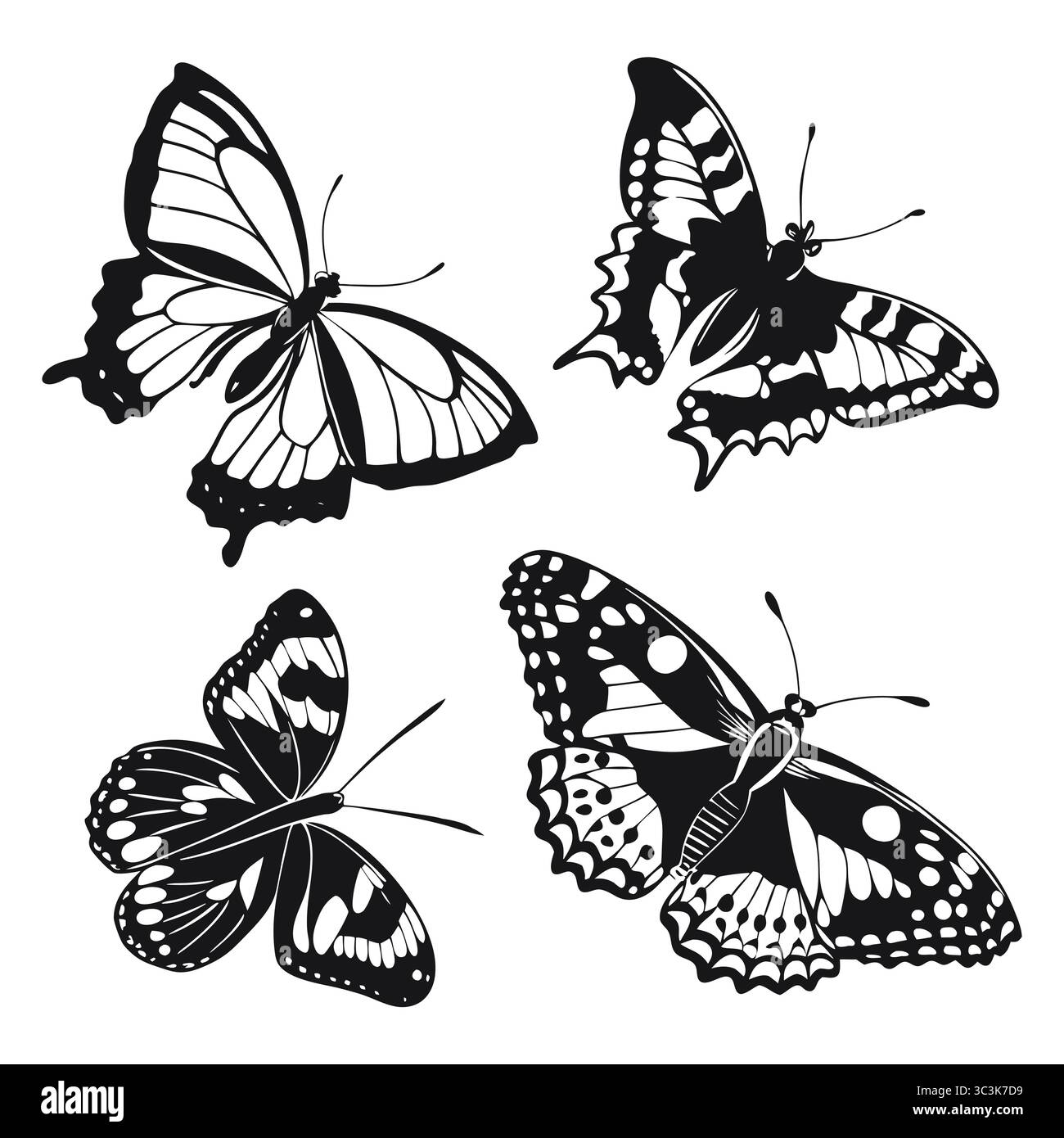 Collection stylized butterfly Stock Vector Images - Alamy