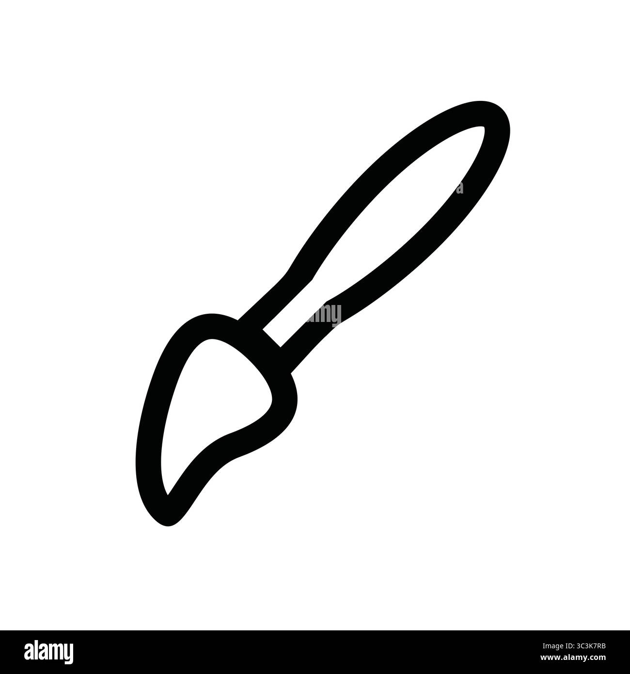 Paintbrush icon, simple black outline illustration. Hand drawn painting ...