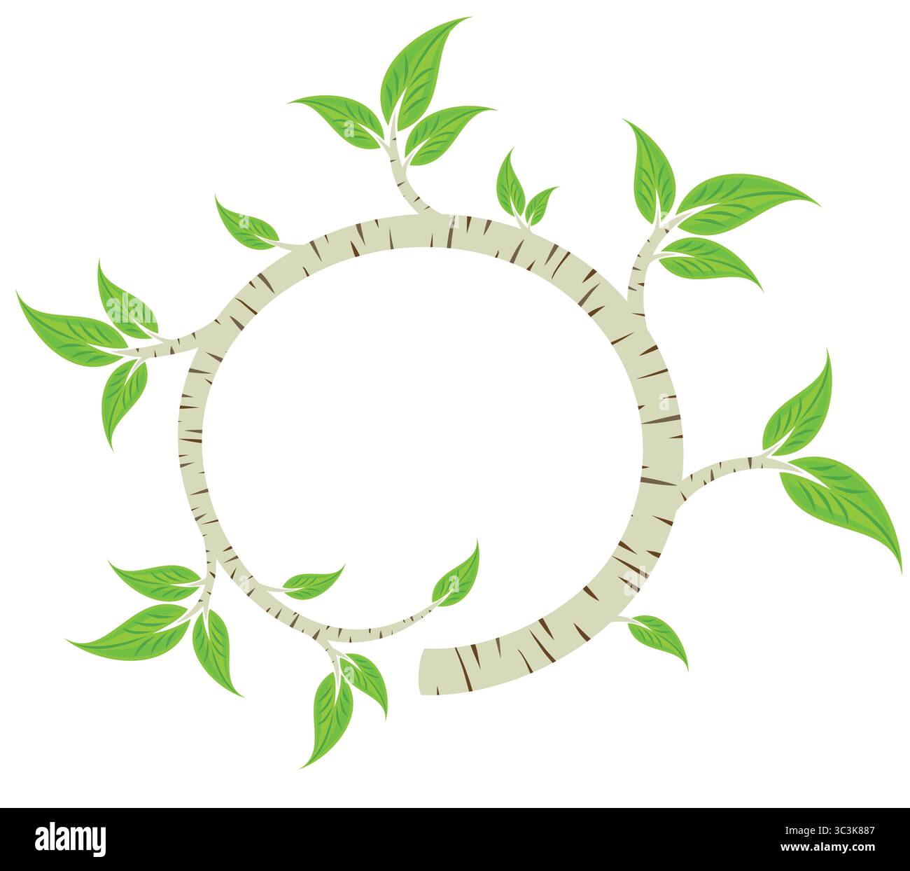 A round frame with birch branch Stock Vector Image & Art - Alamy