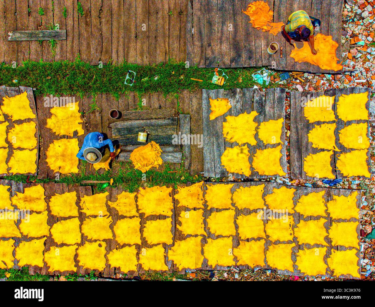 leather recycling process in Bangladesh Stock Photo - Alamy