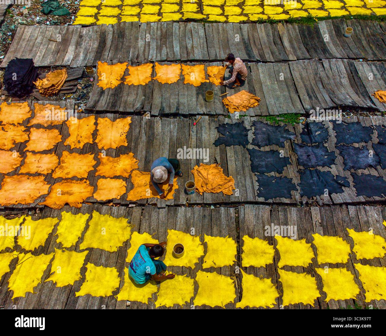 leather recycling process in Bangladesh Stock Photo - Alamy