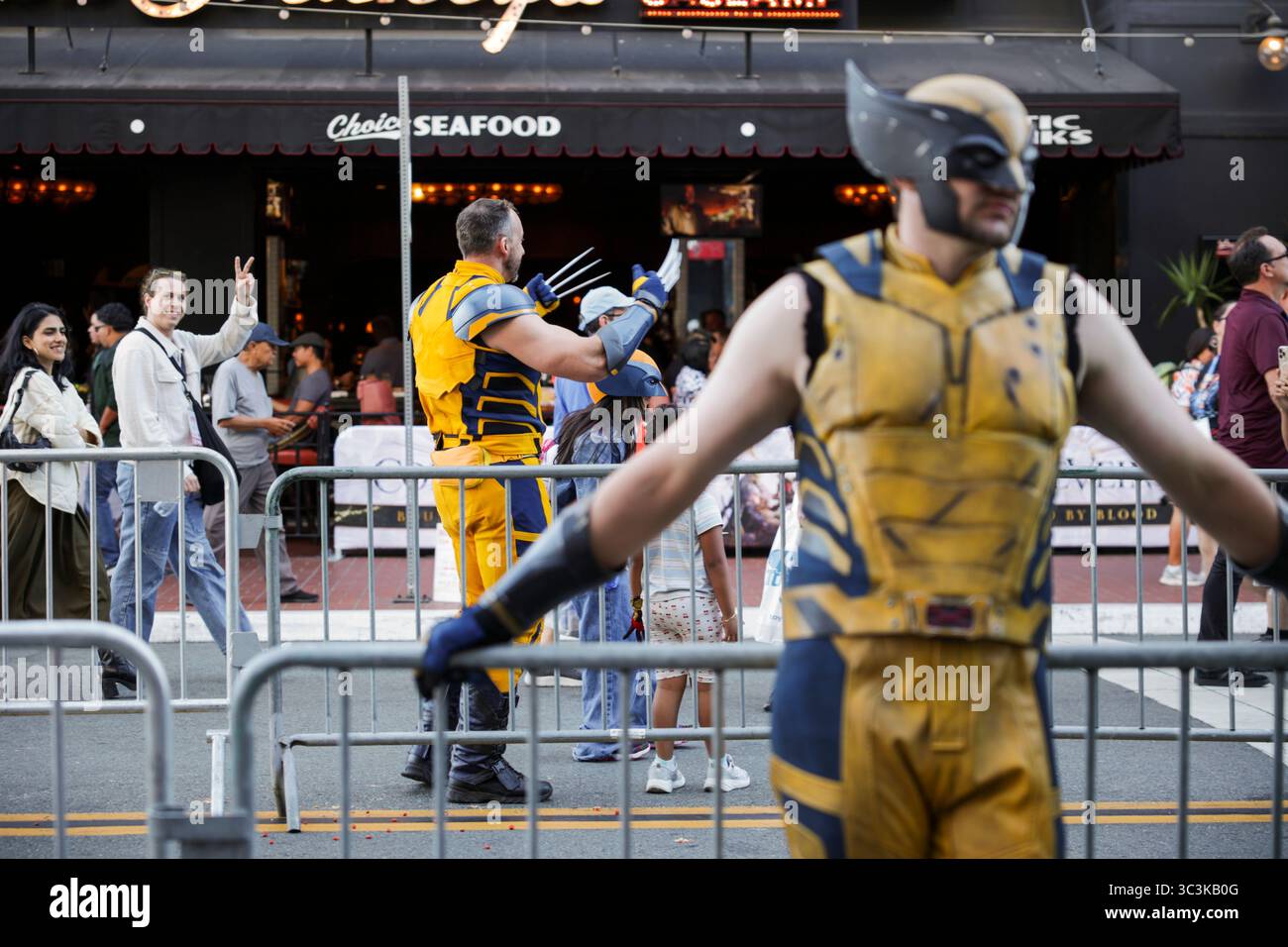 A person dressed as Wolverine from "X-Men" poses for a photograph ...
