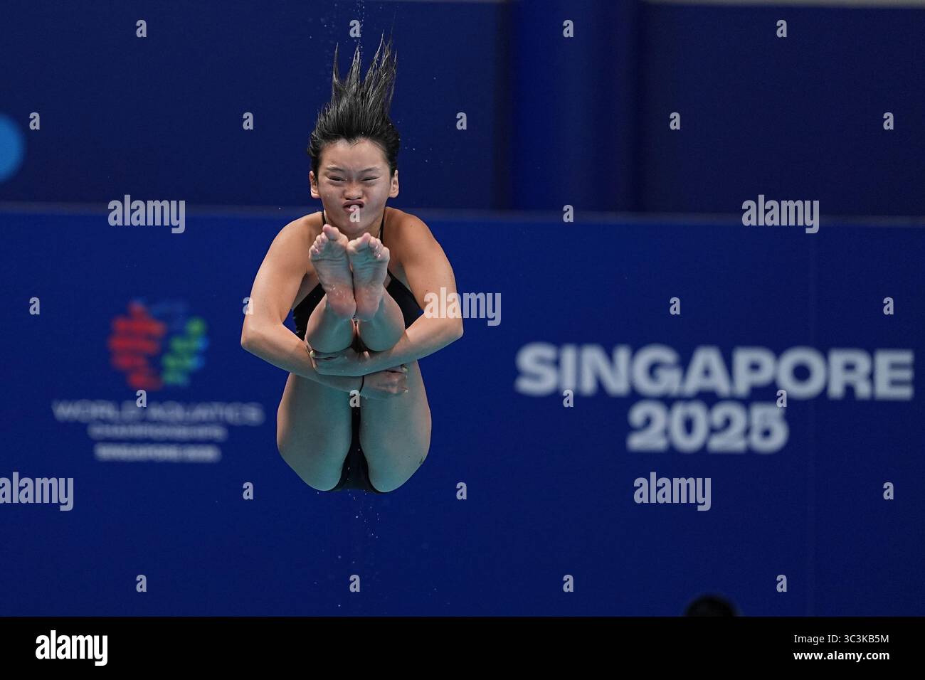 Chen Barbara of Taiwan competes in the women's 1m springboard diving ...