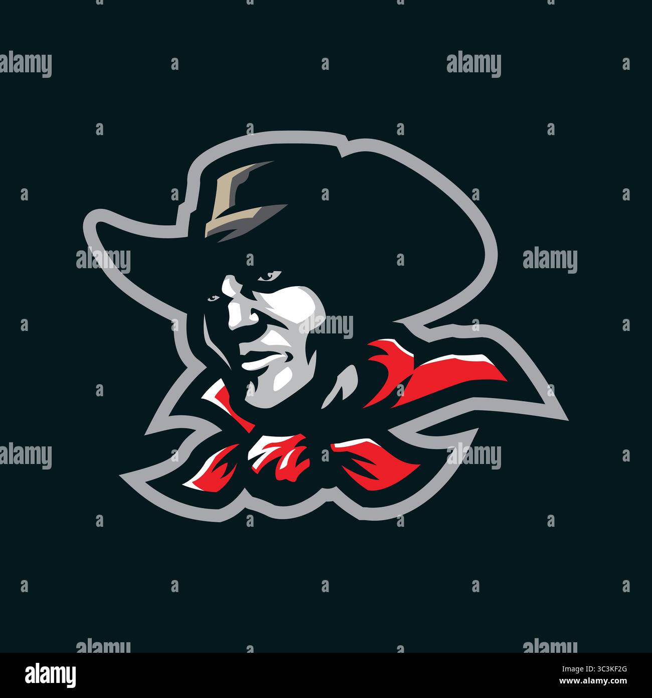 Cowboy mascot logo design vector with concept style for badge, emblem ...