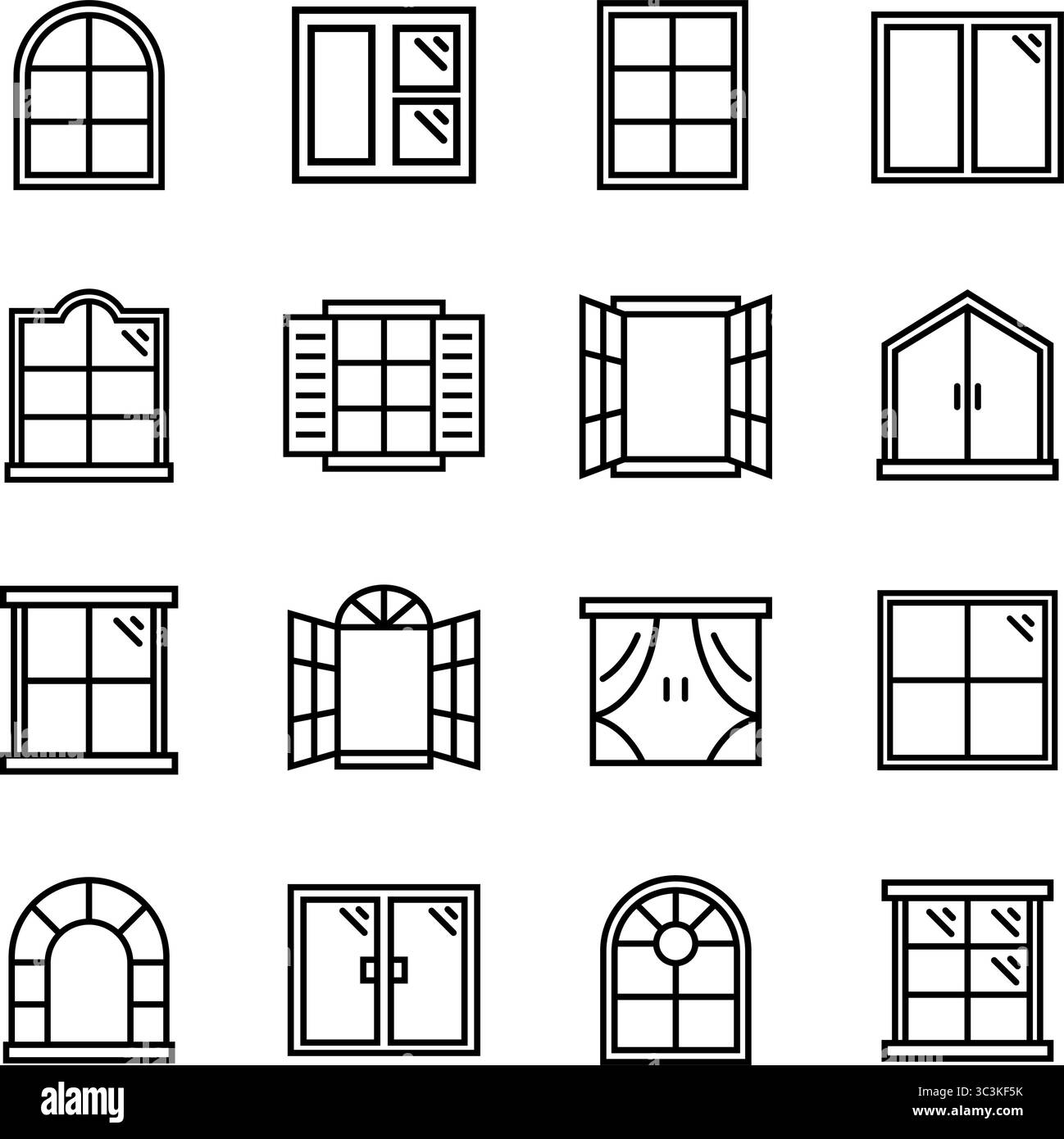 Vector design linear window Stock Vector Images - Alamy