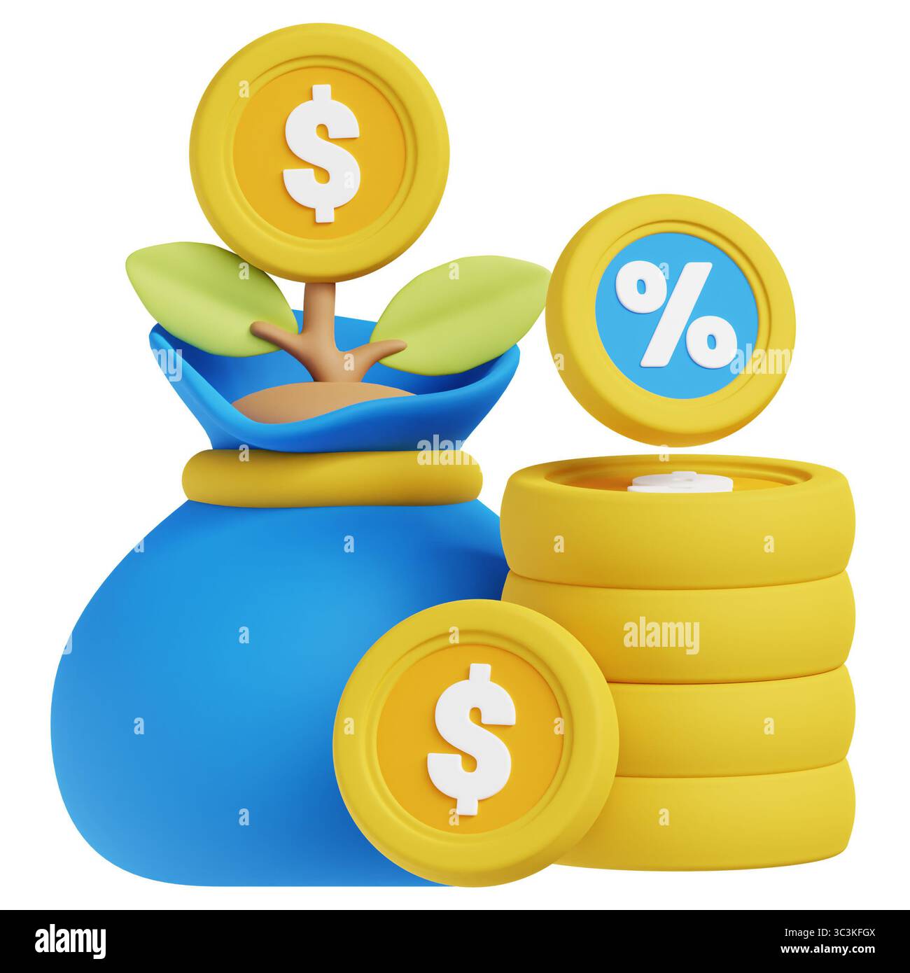 Investment Returns 3d icon illustration Stock Photo - Alamy