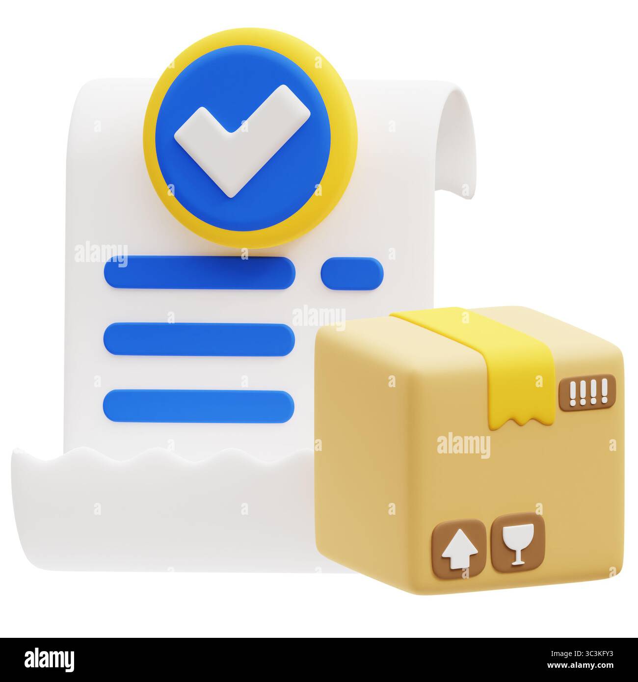 Package Validation 3d icon illustration Stock Photo - Alamy
