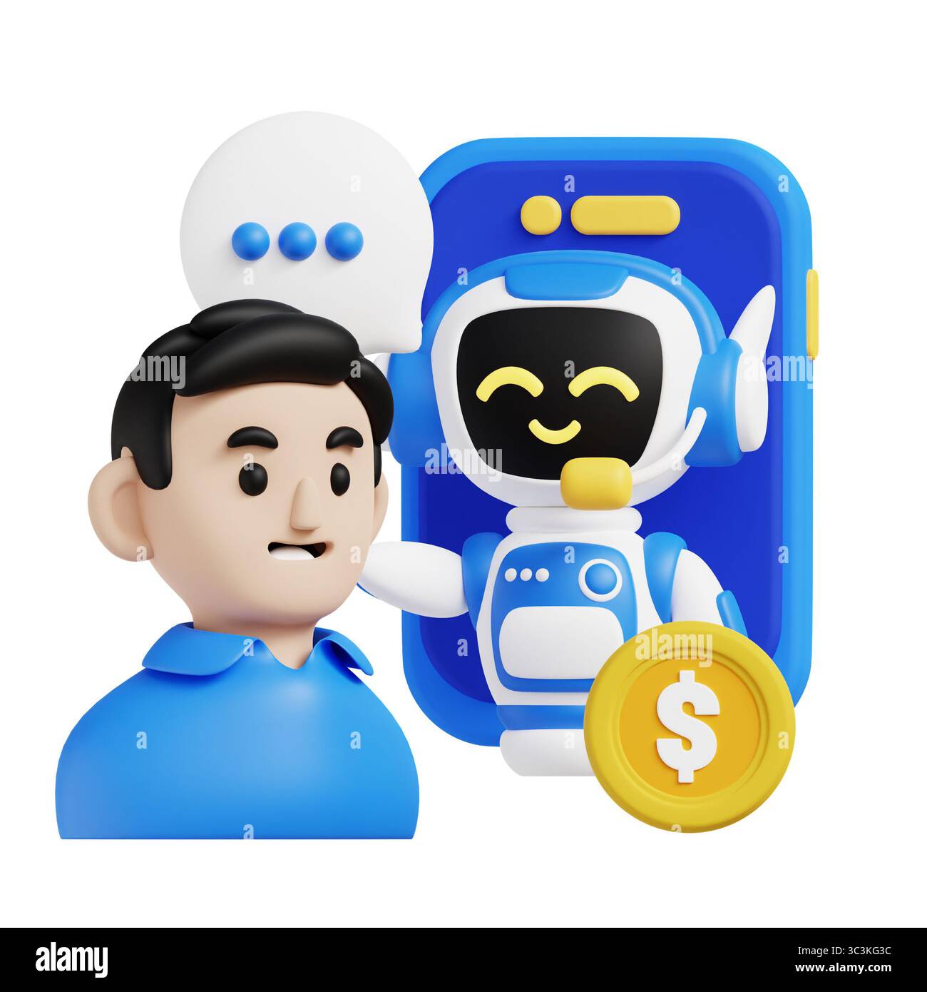 AI Personal Finance 3D Animated Concept Stock Photo - Alamy