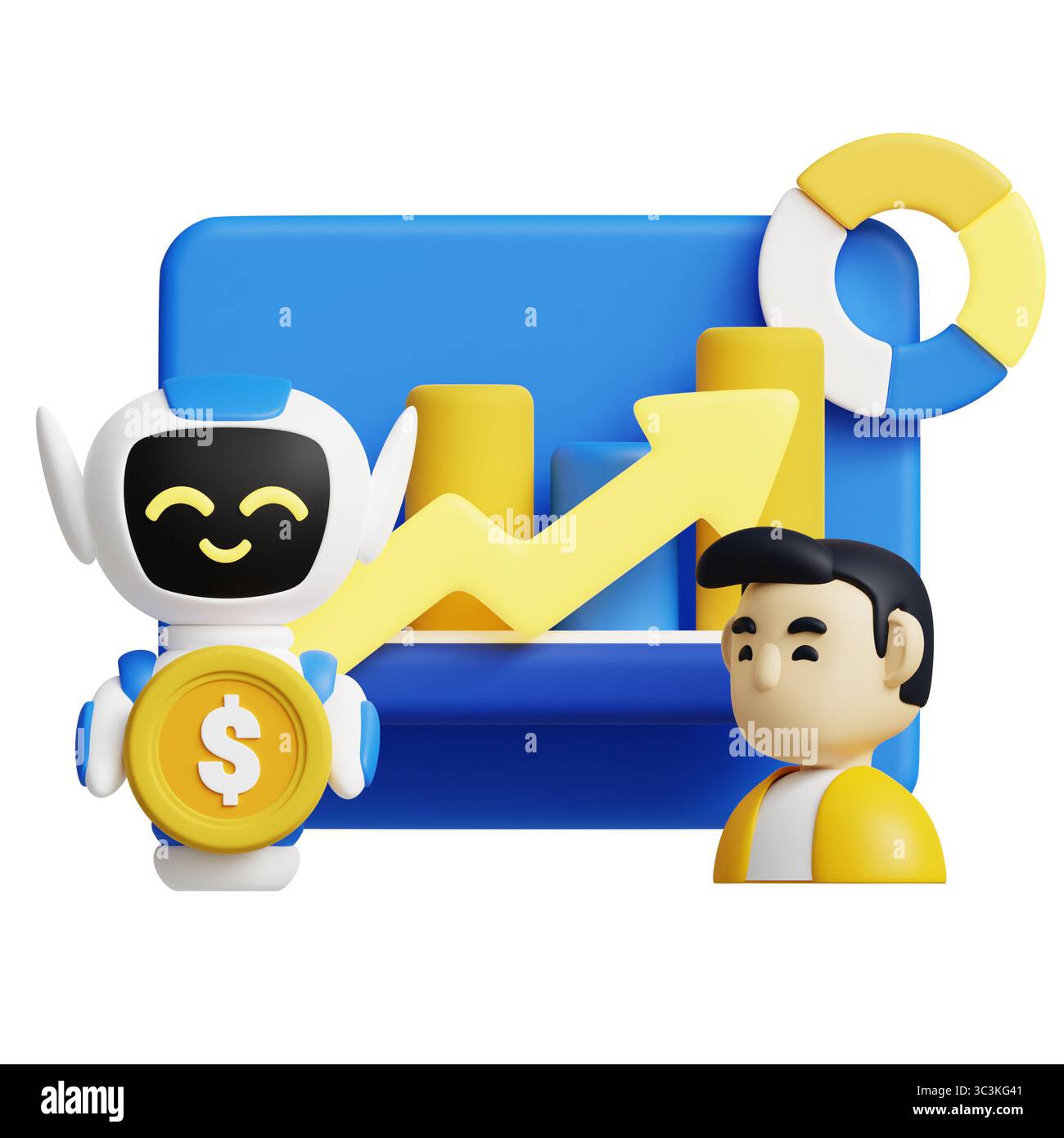 AI to Boost Economic Growth 3D Animated Concept Stock Photo - Alamy
