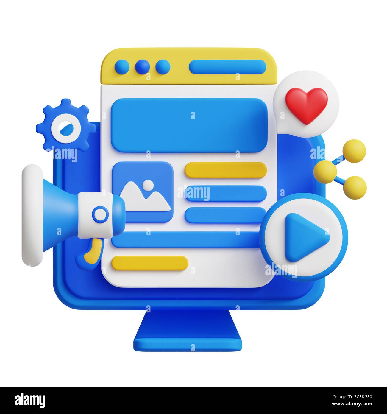 Content Marketing Ads 3D Animated Concept Stock Photo - Alamy