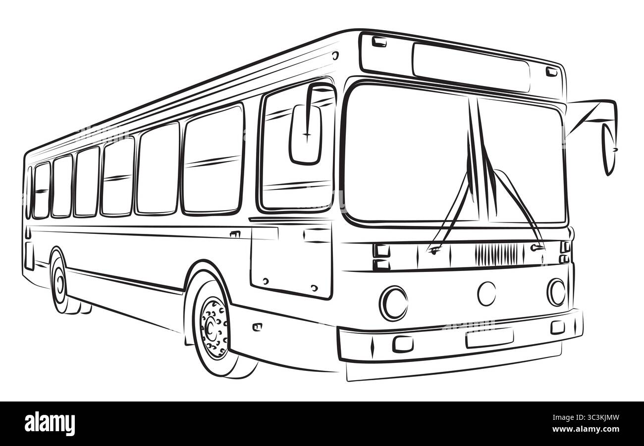 A sketch of a large passenger bus Stock Vector Image & Art - Alamy