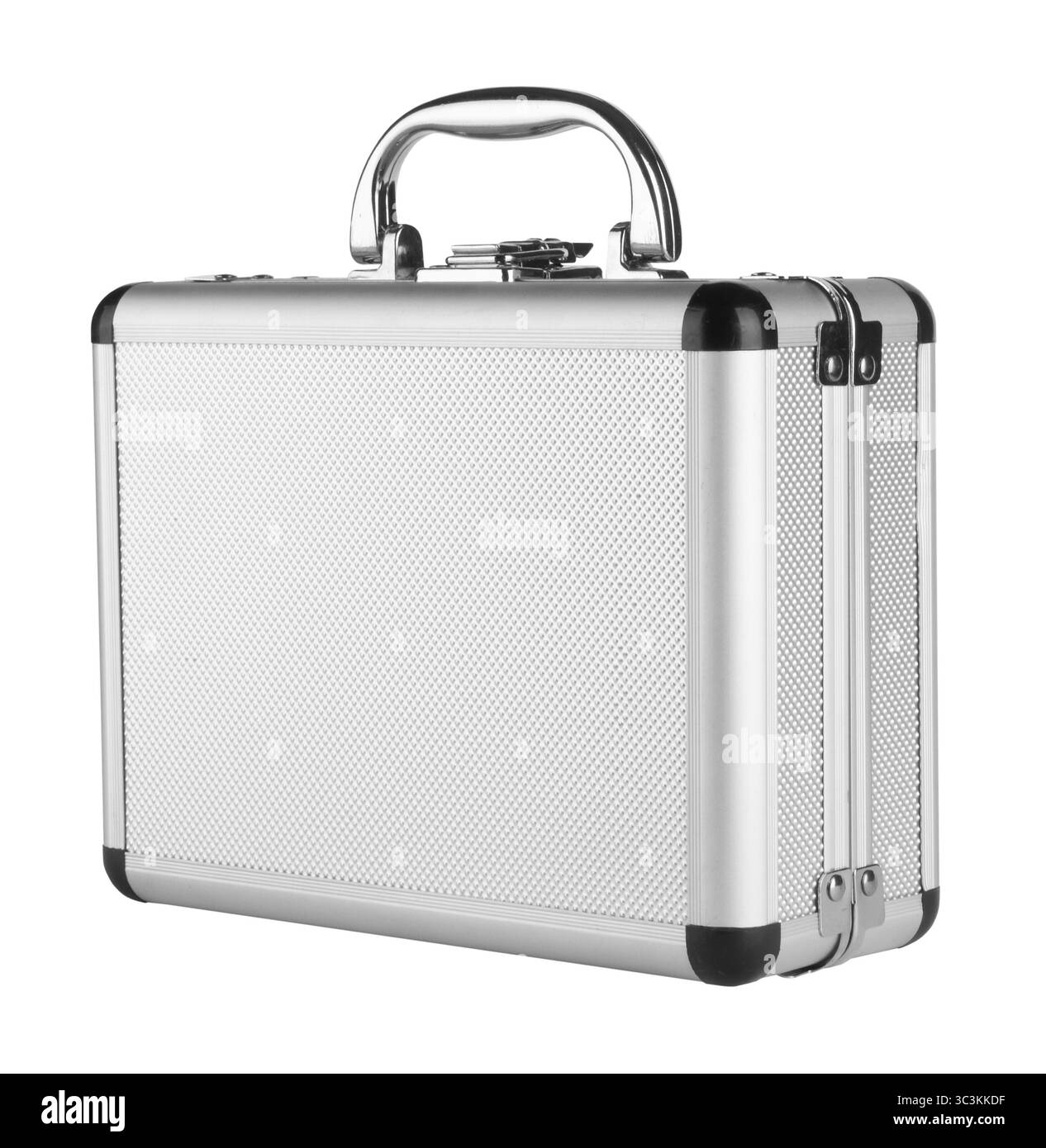 Aluminum suitcase isolated on a white background Stock Photo - Alamy