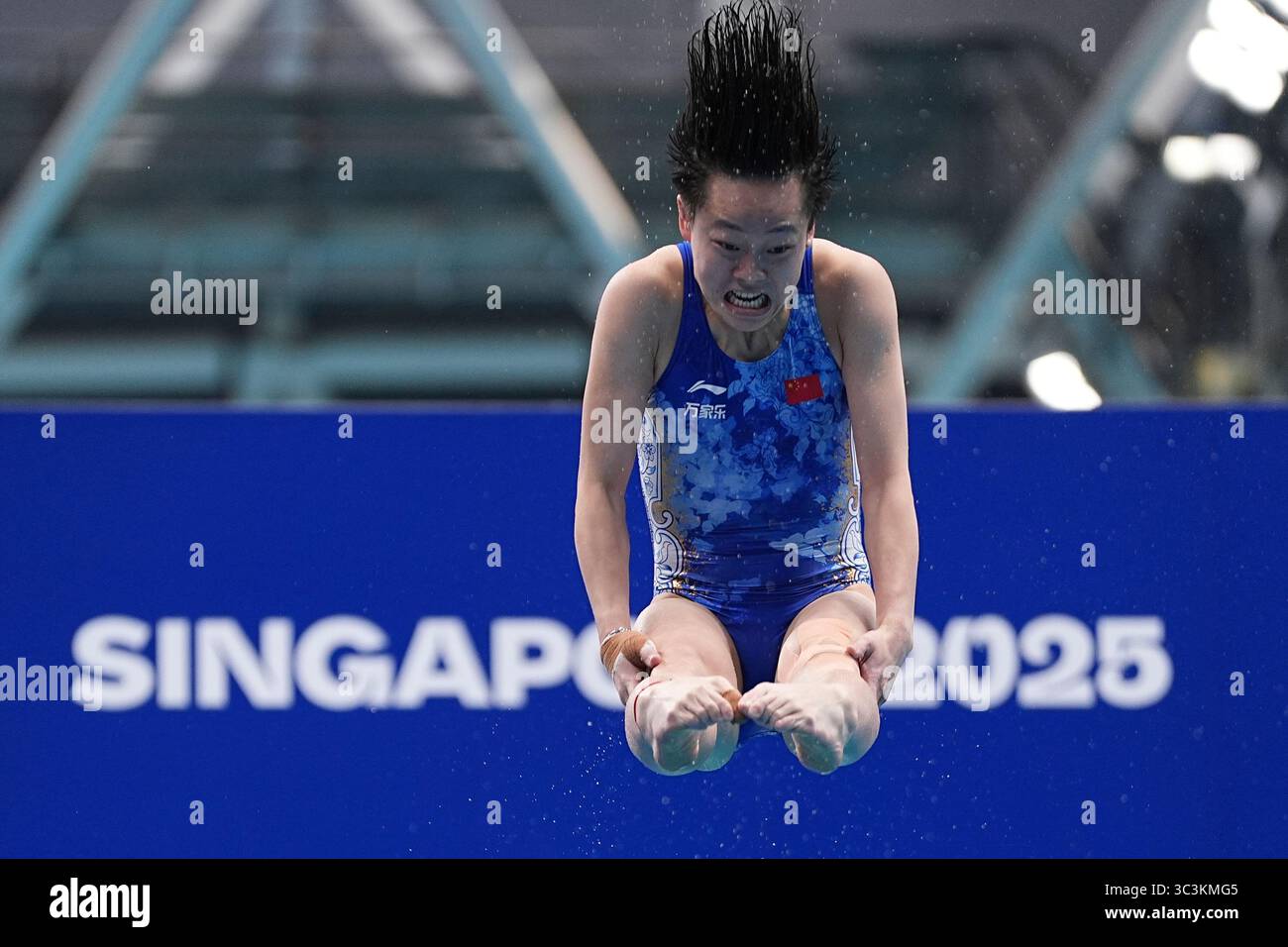 Chen Yiwen of China competes in the mixed 3m and 10m team diving final ...