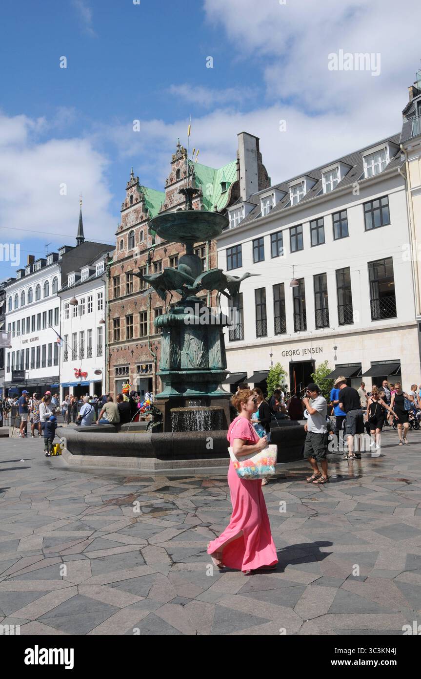 Copenhagen/Denmark 14.JULY 2018 Stroke foutain amager torv touriums ...