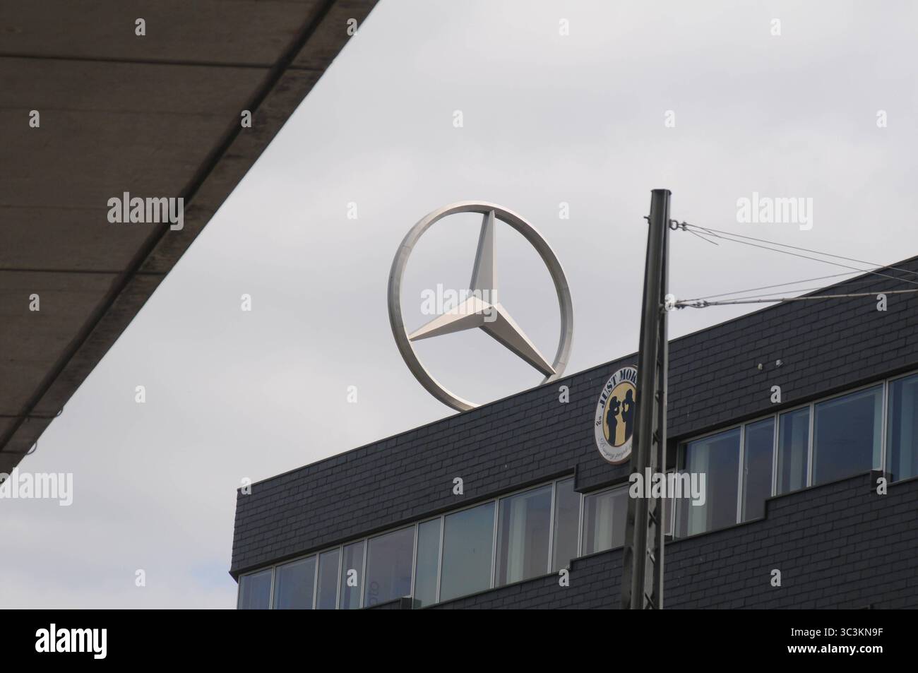 Copenhagen/Denmark 15.JULY 2018 .German car mercedes Benz logo in ...