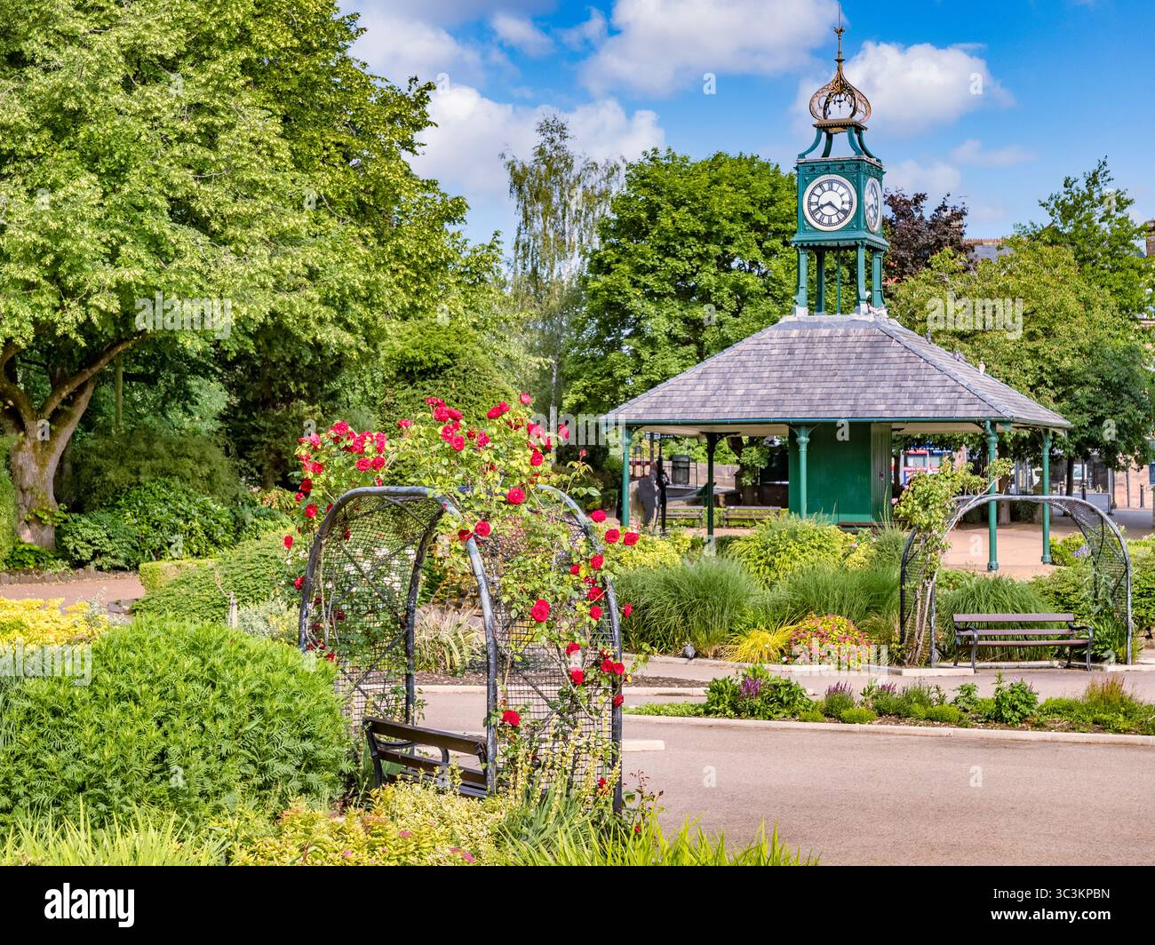 Hall Leys Park in Matlock, Derbyshire, a council run park in the centre ...