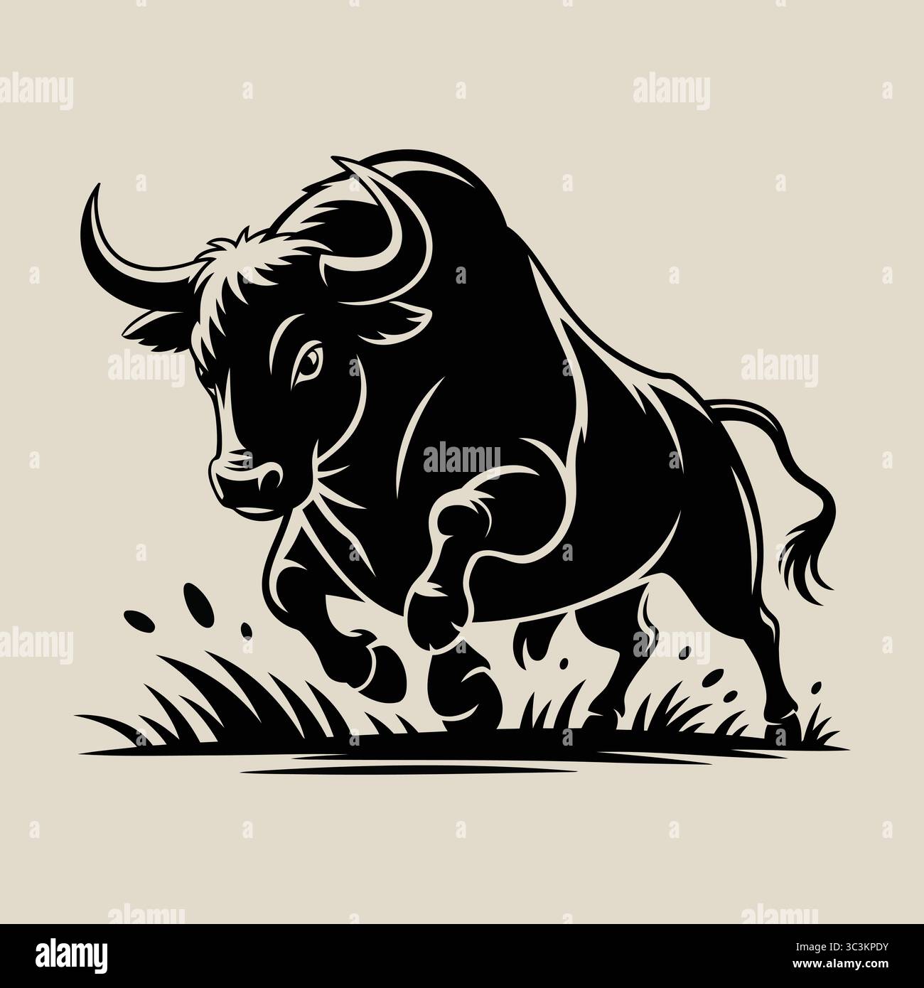 Bull in motion Stock Vector Images - Alamy