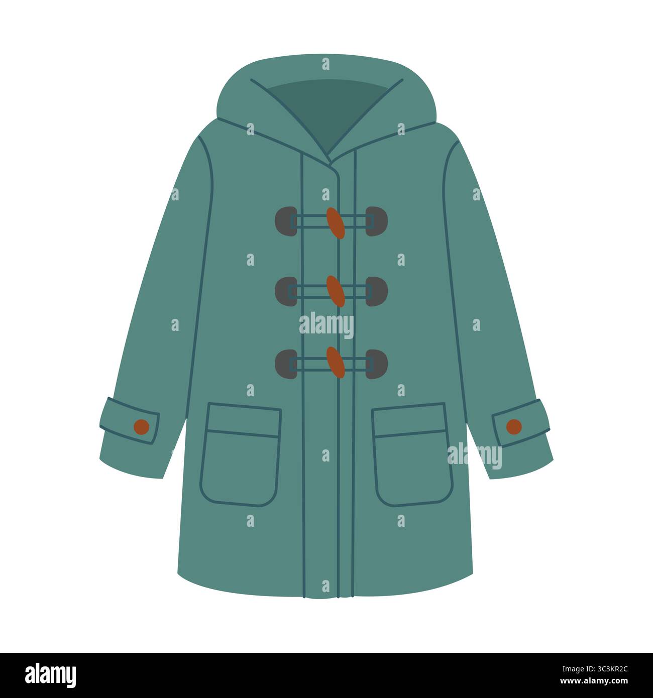 Autumn coat. Hand-drawn illustration. Flat vector illustration isolated ...