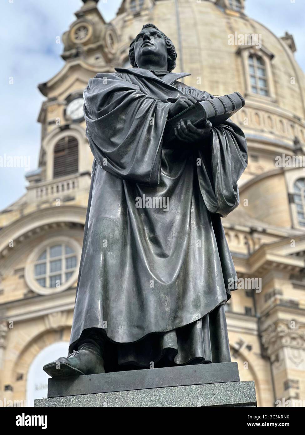 Statue of Martin Luther in front of the Frauenkirche (Church of Our ...
